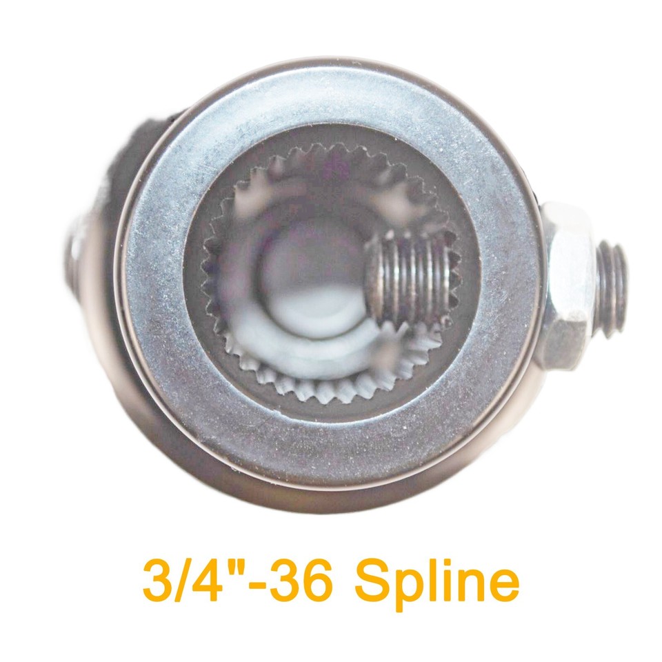 Black 3/4" DD x 3/4" 36 Spline Universal Steering Shaft U Joint ...