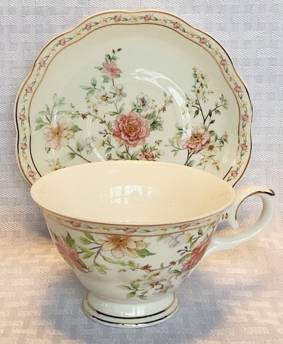 Grace Teaware Tea Cup And Saucer Set Pink Floral Shabby Chic Porcelain ...