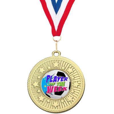 Football Award Medal Player of the Week FREE Ribbon and Certificate ...