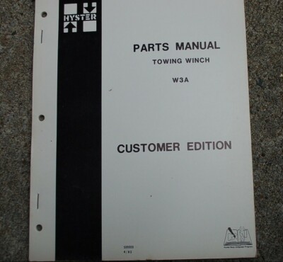 HYSTER WINCH W3A Parts Manual book CAT D3 tractor CASE 450B 850B IH ...