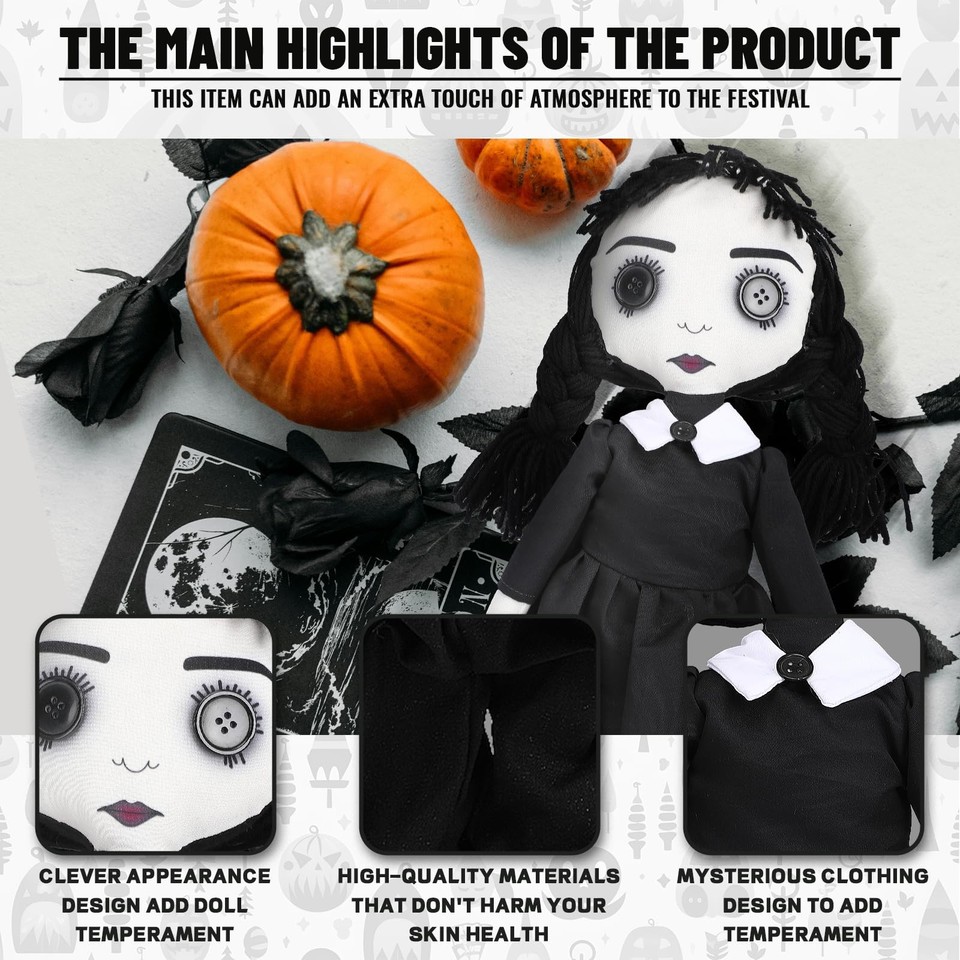 Creepy Rag Dolls, 2 Pack Boy & Girl Scary Toy Figures, Halloween Gothic ...