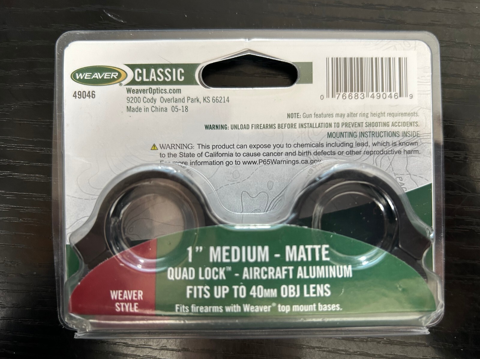 New Weaver Classic 49046 1" Medium Matte Quad Lock 40MM OBJ Lens | eBay
