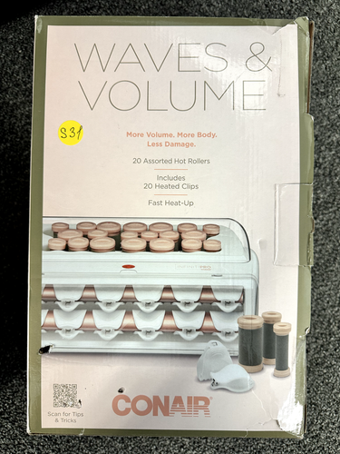 Conair Big Curls And Waves Volume Jumbo Ceramic Hot Rollers With Jaw ...