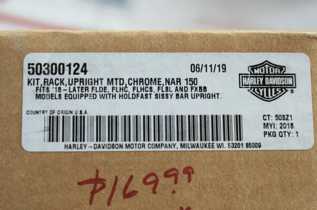 Harley Davidson Chrome Sport Luggage Rack for Holdfast Sissybar Upright ...