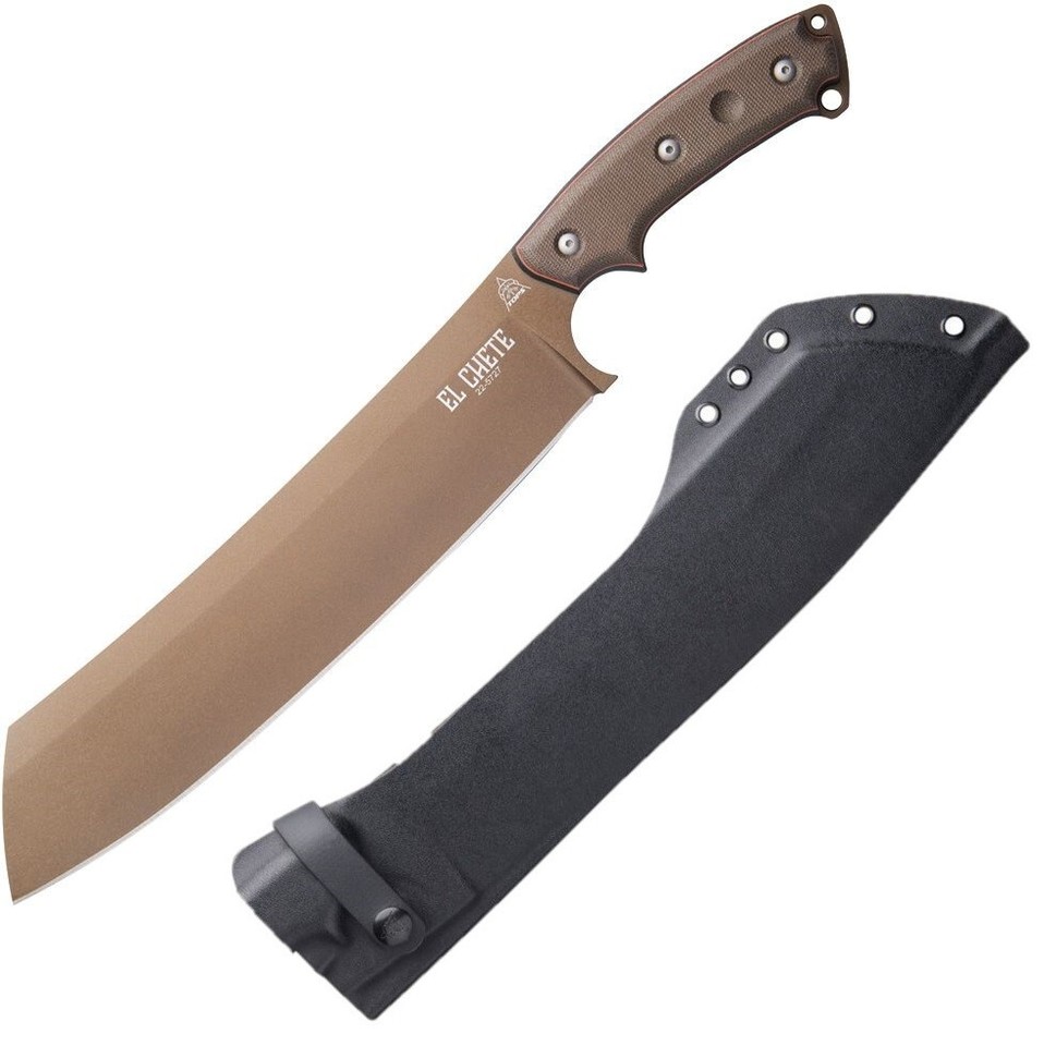 TOPS El Chete Midnight Bronze Fixed Machete 12 1095HC Steel Blade ...