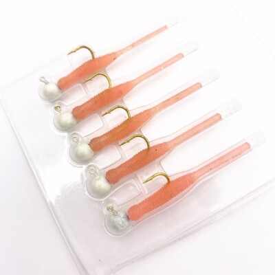 5pcs Fishing Crappie Jigs Heads Lead with Soft Plastic Lure Drop Shot ...