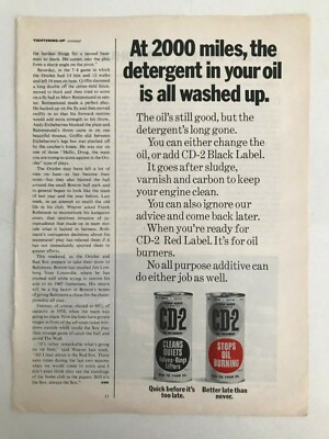 CD-2 Oil Detergent & CD-2 Oil Treatment Vintage 1971 Print Ad | eBay