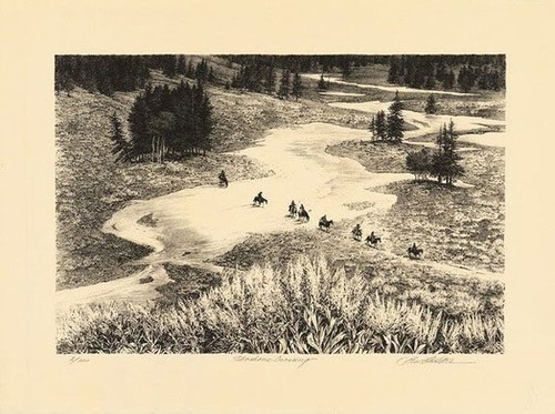 RARE! Bev Doolittle - SHOSHONE CROSSING - #94/100 Stone Lithograph with ...
