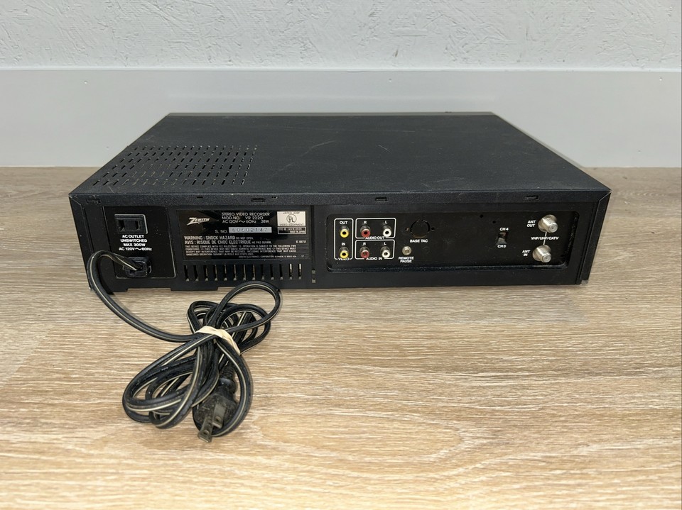 Zenith VR-2220 HiFi HQ Stereo Video Cassette Recorder | eBay