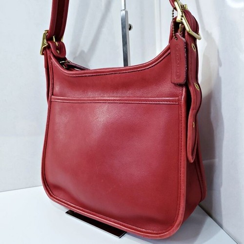 Coach Vintage Legacy Zip 9966 Red Leather Crossbody Shoulder Bag Purse ...