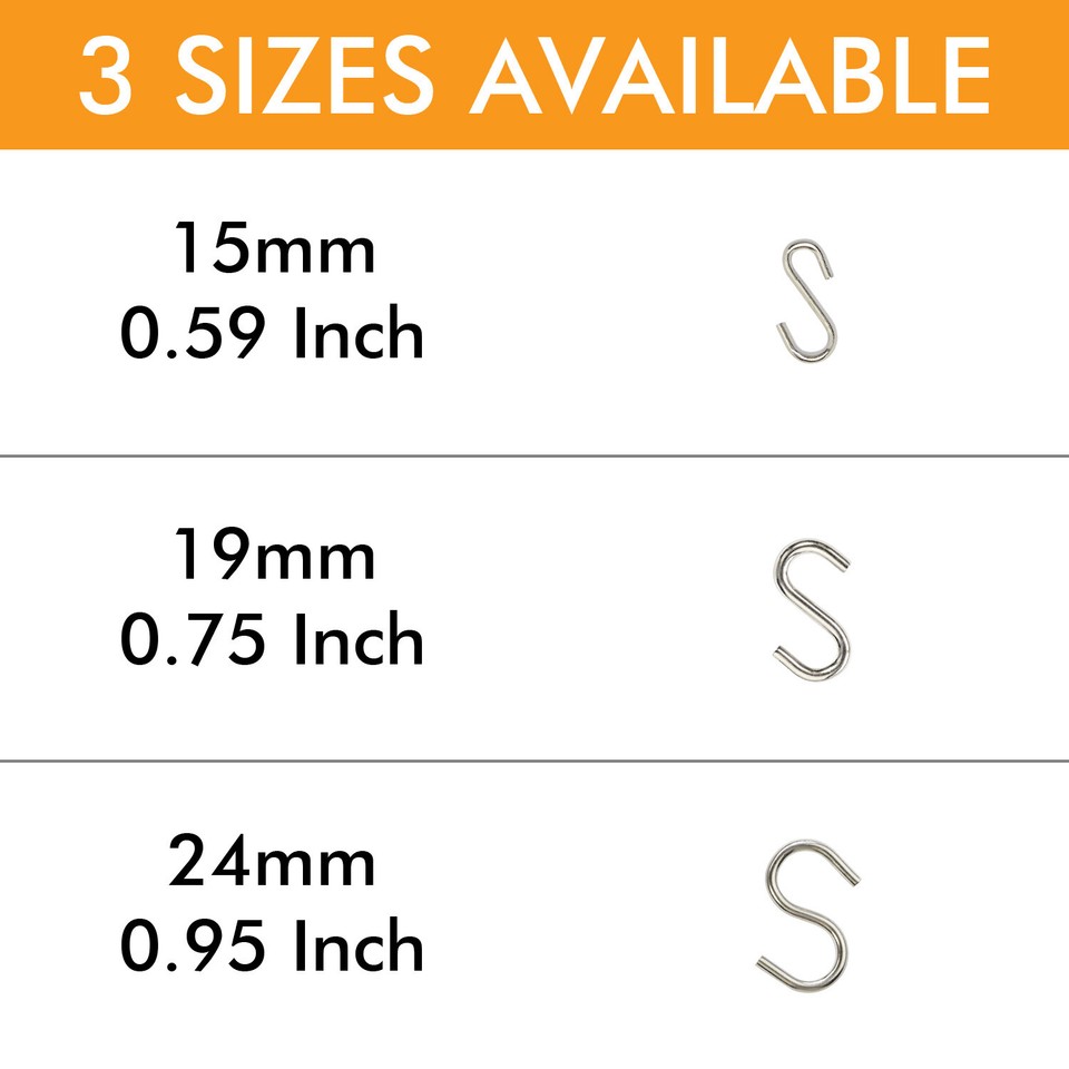 Mini S Hooks Connectors S Shaped Wire Hook Hangers 100pcs Hanging Hooks ...