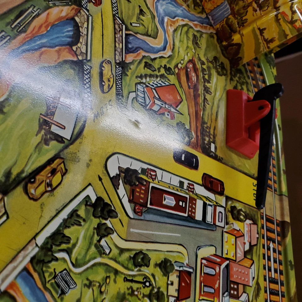 Marx Mechanical Toy train Set Layout Base Tin Litho Orig Box 1950's ...