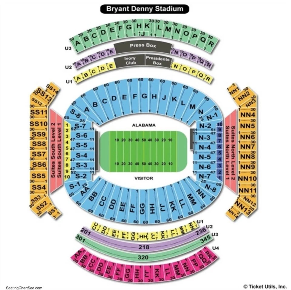 Bryant Denny Seating Chart Rows | Cabinets Matttroy