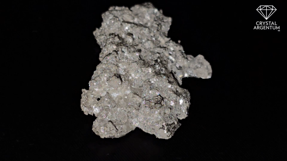 10.92 g Crystalline Silver Crystal Nugget with Branded Box | Crystal ...