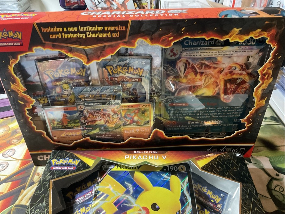 TWO BOXES Pokémon Game: Charizard ex Special Collection + Pikachu V ...