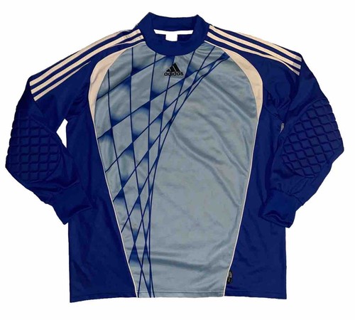VTG ADIDAS Blue Goalie Goalkeeper Soccer Jersey 2007 Mens Sz L Elbow ...
