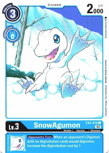 Digimon TCG EX3-016 SnowAgumon Common Draconic Roar Card Game EX3-016 ...