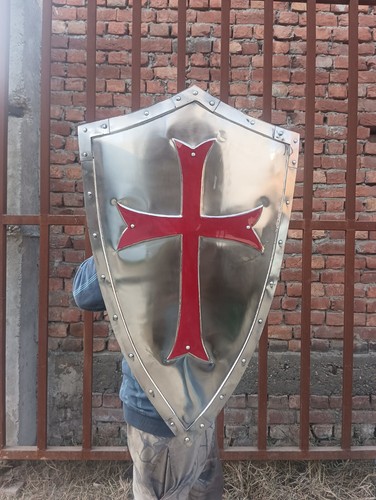 Real Medieval shield Fully Functional Red Cross Warrior Templar Shield ...