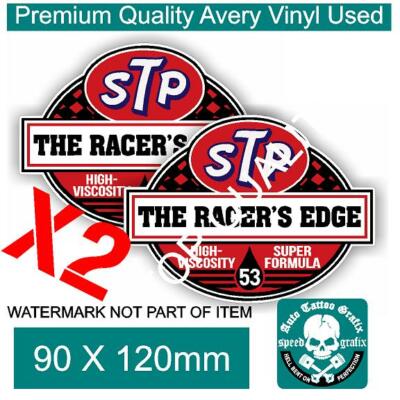 VINTAGE STP MOTOR OIL Decal Sticker X2 Petroliana Man Cave Garage ...