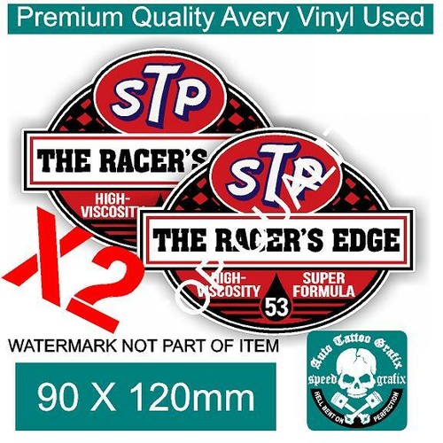 VINTAGE STP MOTOR OIL Decal Sticker X2 Petroliana Man Cave Garage ...