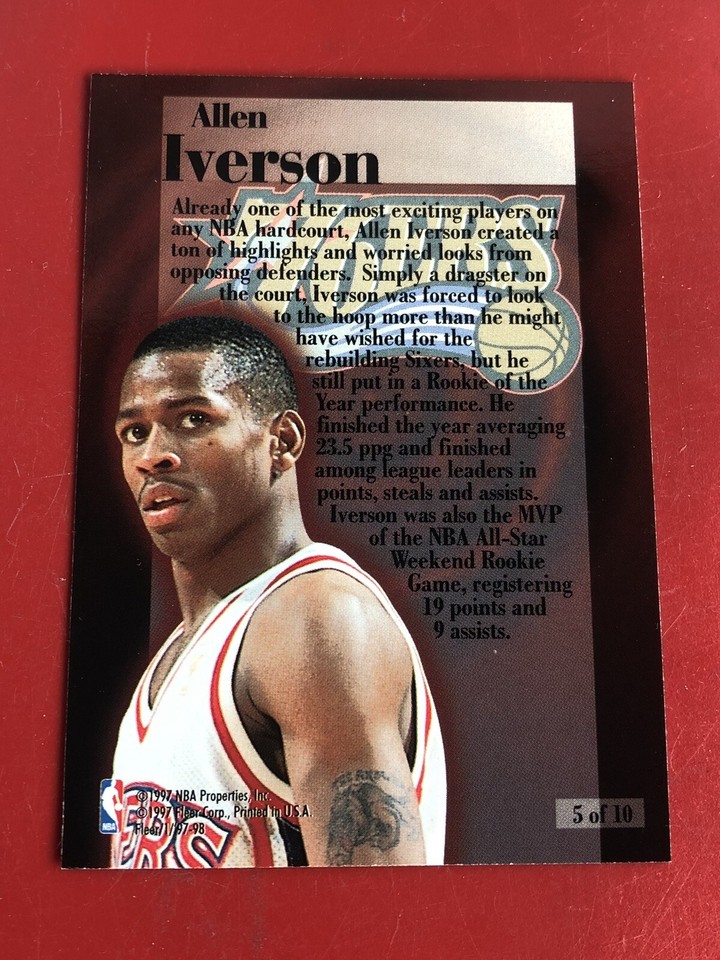 1997-98 Fleer Rookie Rewind Allen Iverson #5 HOF | eBay