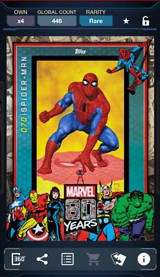 Topps Marvel Collect DIGITAL 80 YEARS CELEBRATION AWARD 480CC RARE ...