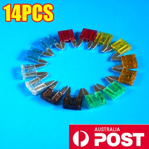 14PCS Standard Mini Blade Spare Fuses for Fuses Kit for Ford BA BF FG ...