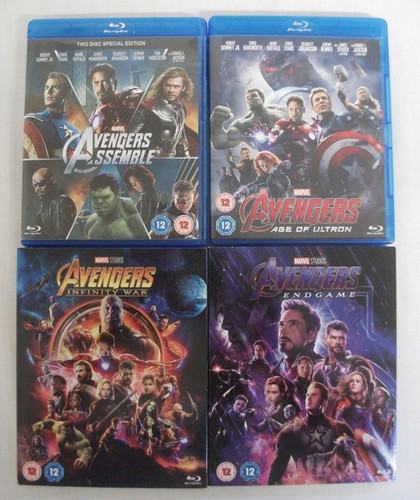 Avengers Blu Ray Bundle, Assemble, Ultron, Infinity War, Endgame ...