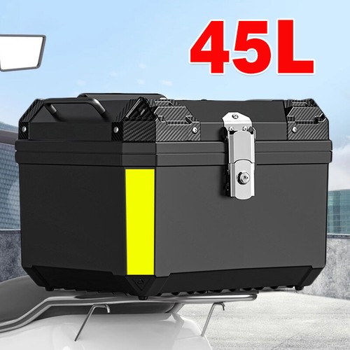 45L Motorcycle Top Box Waterproof Rear Top Case Helmet Luggage Storage ...