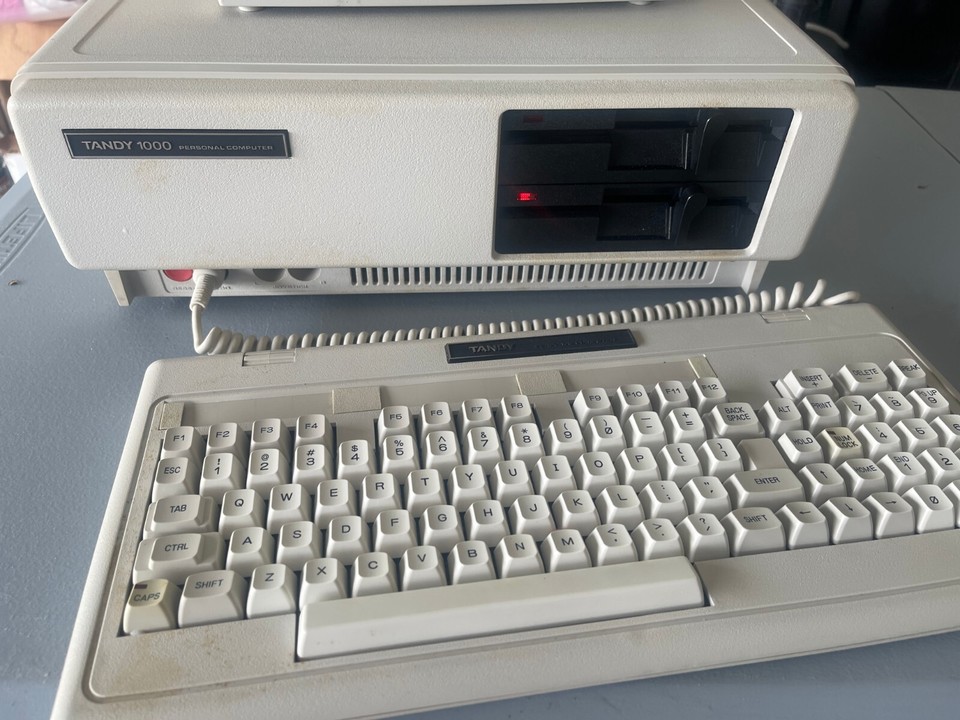 Vintage Computer system Tandy 1000 w/ printer original packing VM-4 ...