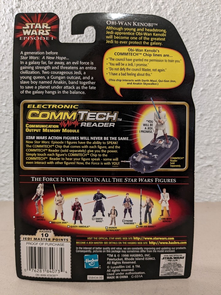 Star Wars Episode 1 Commtech Obi-Wan Kenobi Jedi Duel Action Figure ...