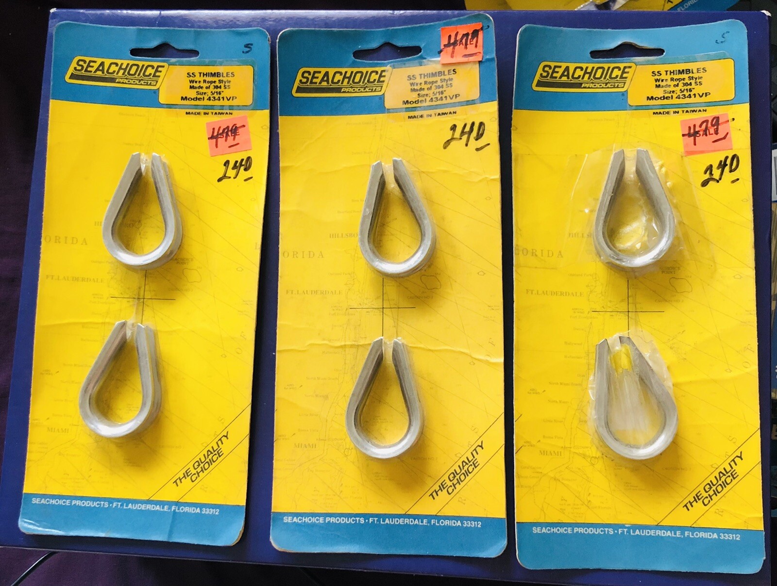 3 Packages (6 units) - Seachoice SS Rope Thimbles 5/16" Model 4341VP | eBay