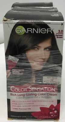 3 Boxes Garnier Color Sensation Rich Long-Lasting Color Cream #3.0 ...