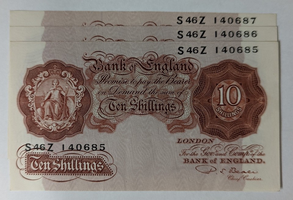 OLD BRITISH BANK NOTES 10 SHILLINGS ONE POUND £1 FIVE POUNDS £5 CHOOSE ...