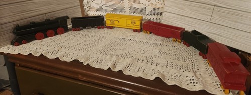 Vintage Strombecker Wooden Toy Train Six Piece Set Made In USA 1950s | eBay