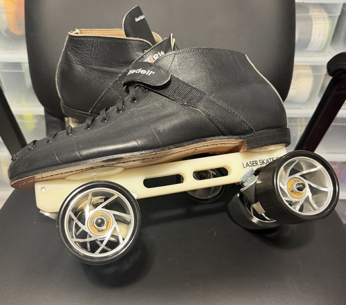 Riedell 695 Roller Skates Sz 12 W/ 7.9” Wb Laser Plates And 70mm Wheels ...