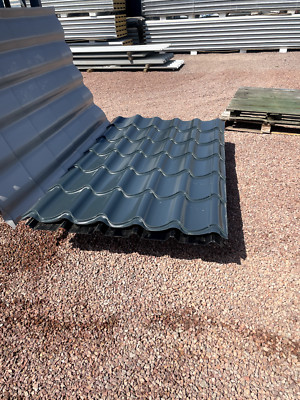 new polyester coated anthracite grey tile effect roofing sheets 6ft x 1 ...