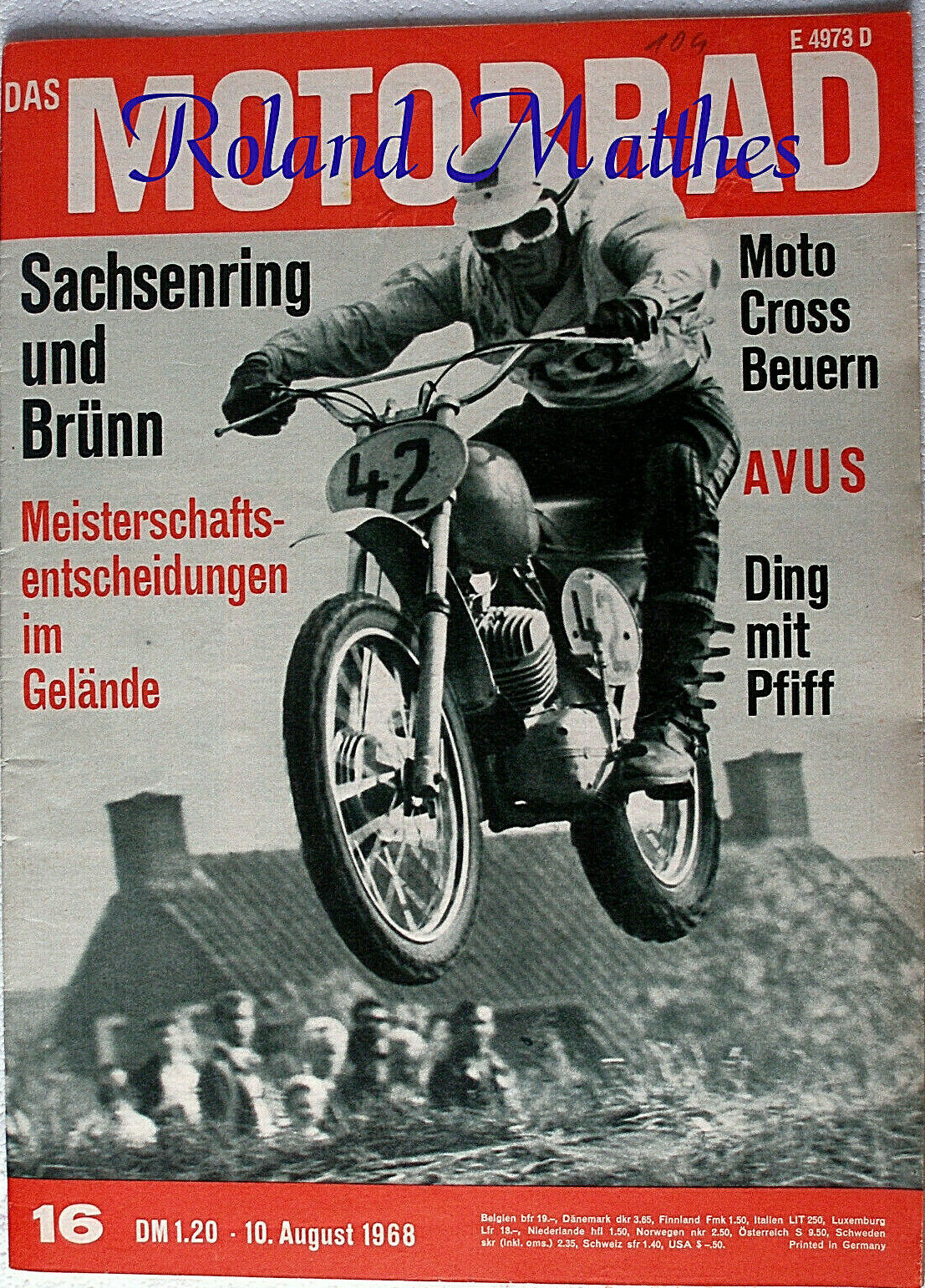 DAS MOTORRAD 16-68+TATRAN 125+FLINK ZWEITAKTER+VESPA CIAO+DMV AVUS ...