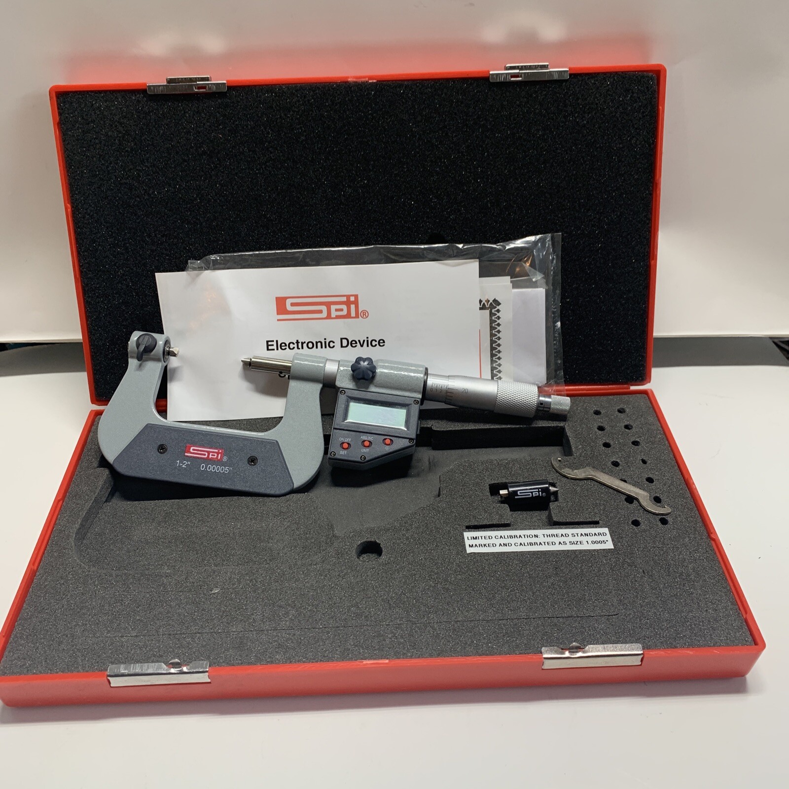 SPI 13-519-4 Digital Screw Thream Micrometer 1-2" .00005" **PreOwned ...