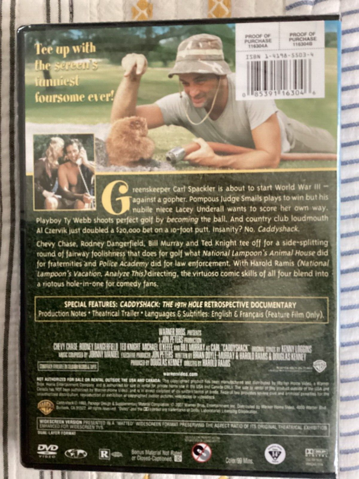 Caddyshack DVD Widescreen NEW Bill Murray, Ted Knight, Rodney ...