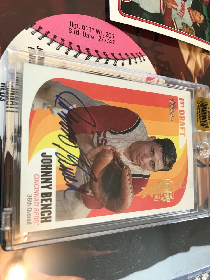 Johnny Bench auto /6 signed HERITAGE 2016 Topps Archives Signature ...