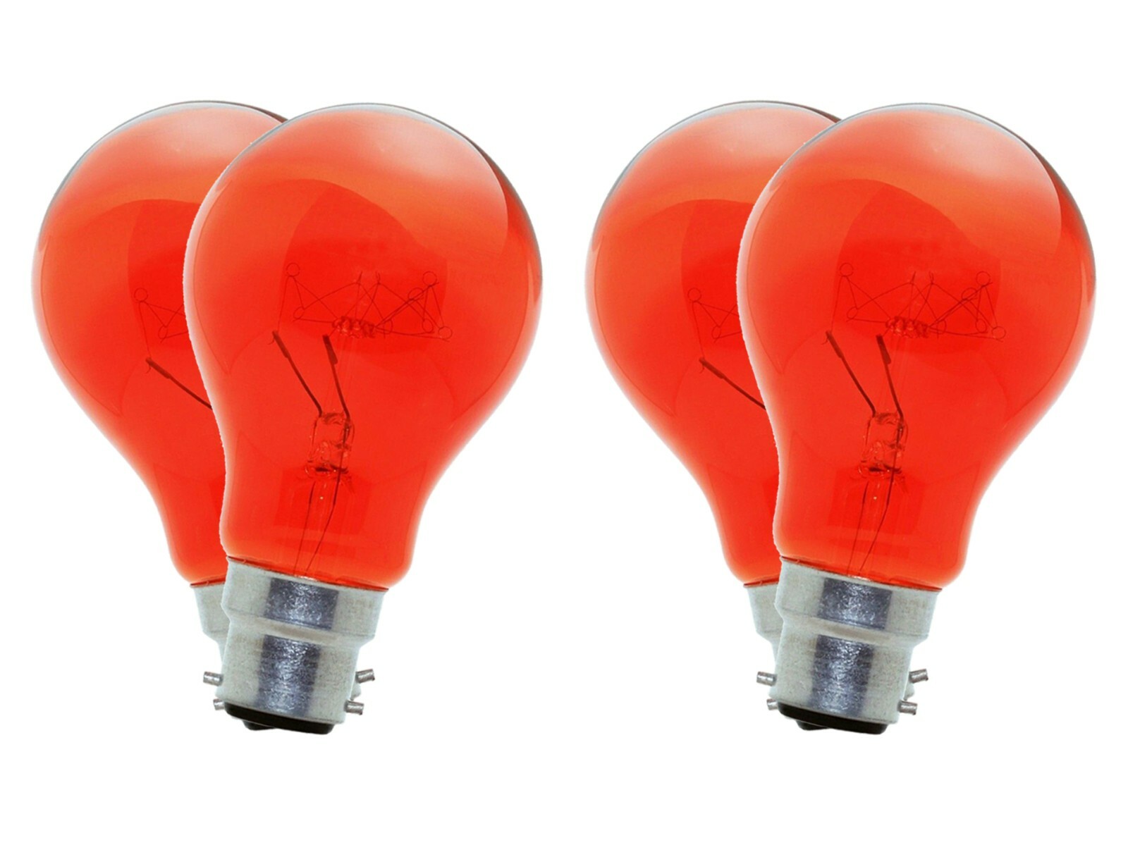 EVEREADY 40W & 60W Red Fireglow GLS Light Bulbs Bayonet BC B22 Flame ...