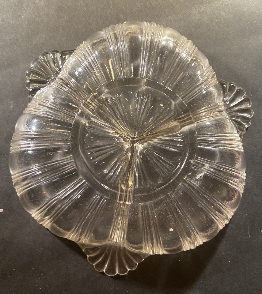 Vintage Clear Glass 3 Section Candy Dish | eBay