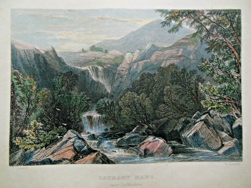 Caunant Mawr nr Dolbadern - Original c1850s Wales/Welsh Hand Coloured ...