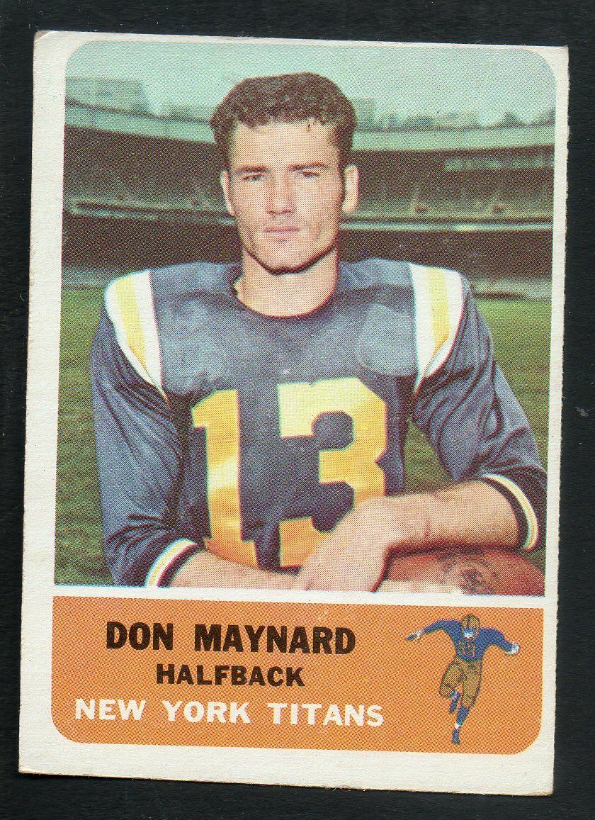 1962 Fleer Football Card #59 Don Maynard-New York Titans Ex Card | eBay