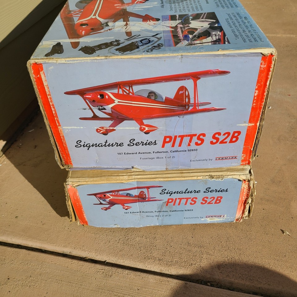 Vintage Cermark Pitts S2B RC Airplane .90 to 1.20 60" Wing Span Balsa ...