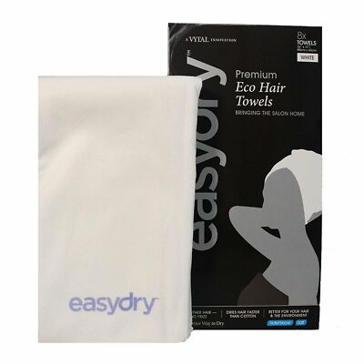 Easydry Premium Eco Hair Towels 2 Towels (White) | eBay