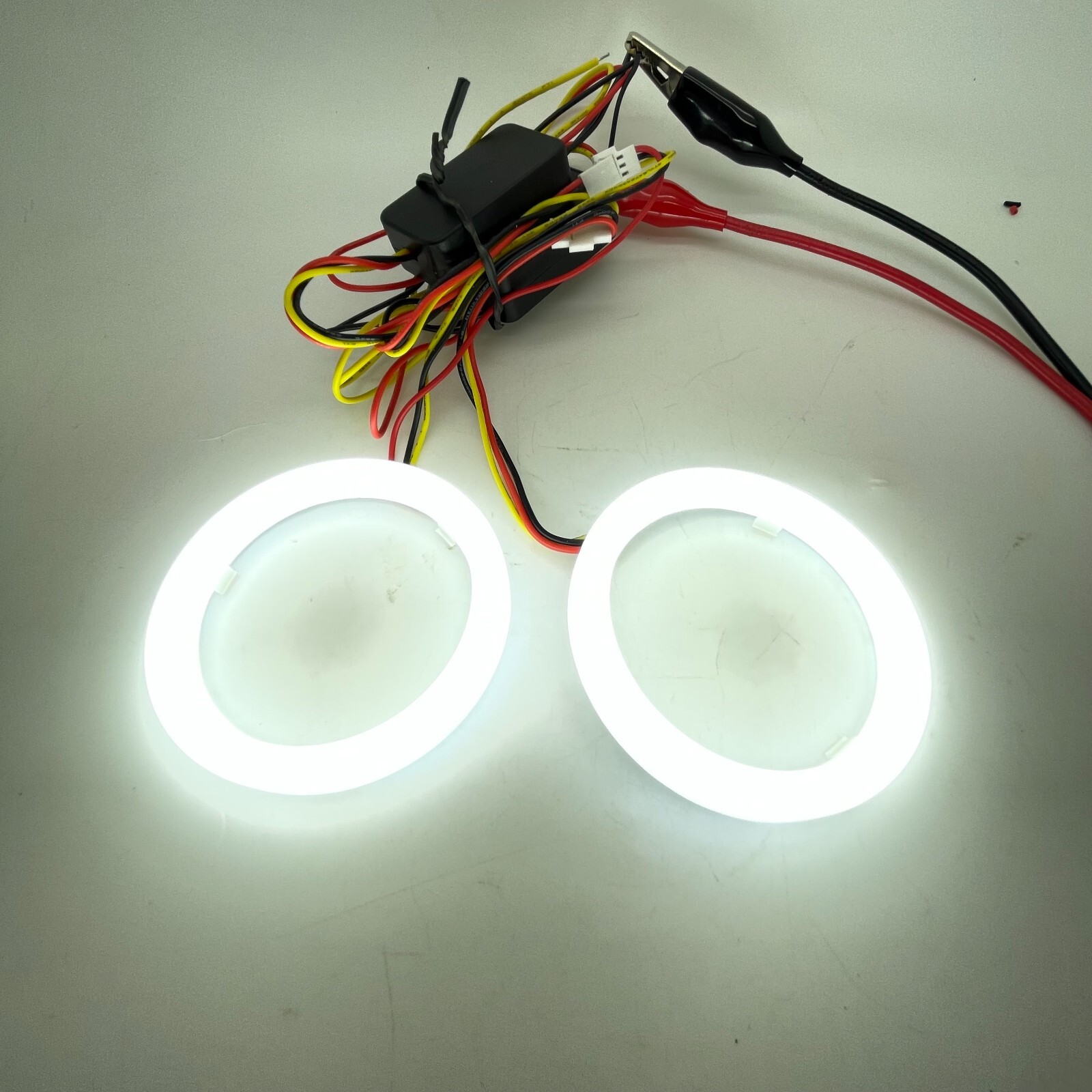 LED Headlight Rings Halo Angel Eyes White + Amber Indicator DRL ...
