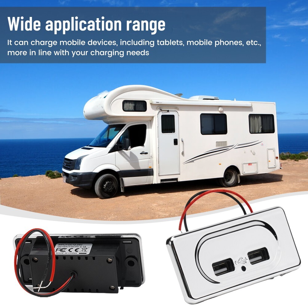 Convenient 12V Dual Usb Ports Socket Charger Charging For Camper ...