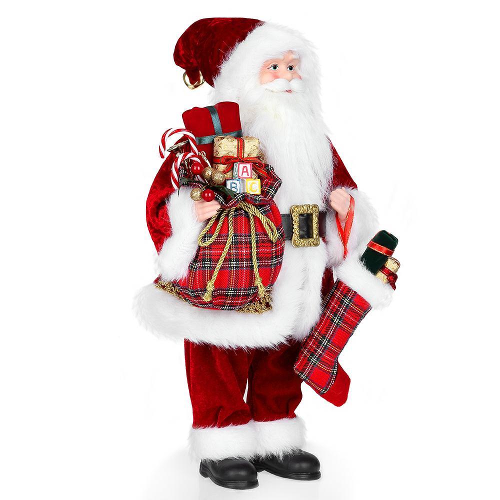 96/48cm Traditional Standing Father Christmas Santa Claus Figure Xmas ...